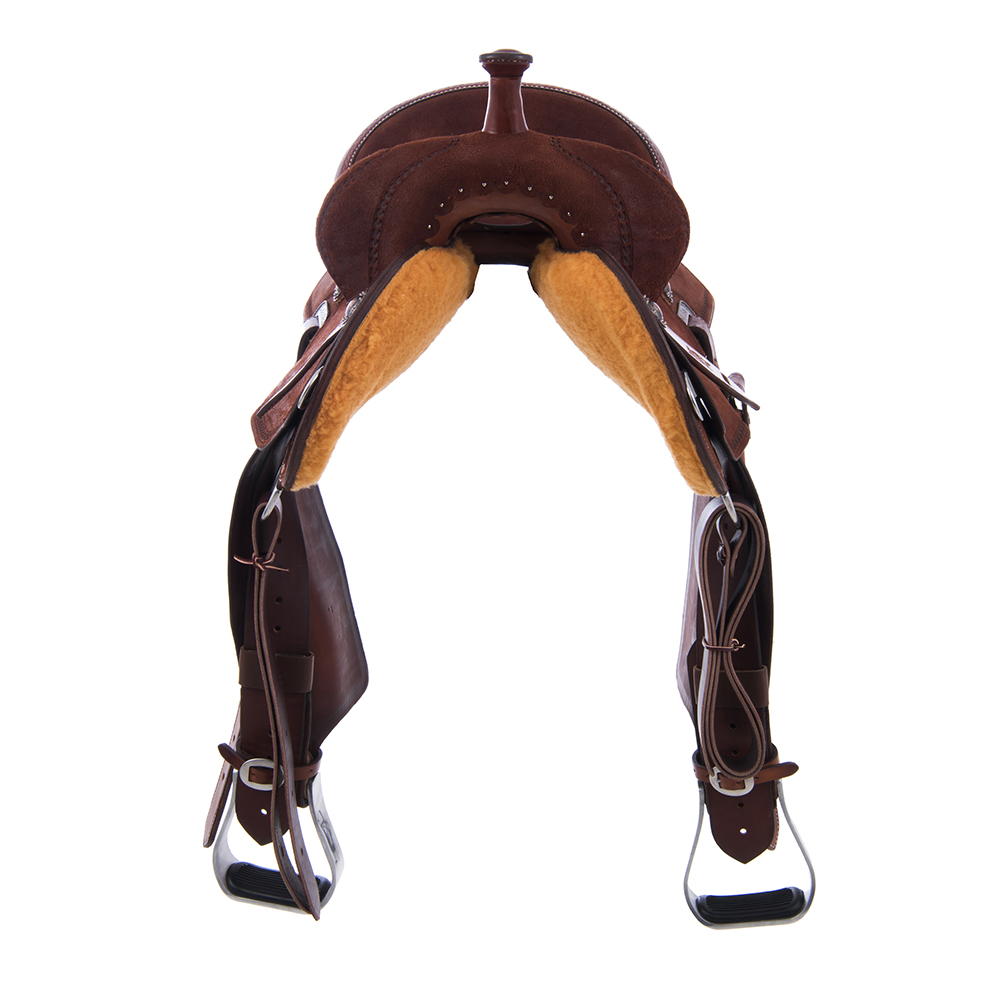 Chestnut RO Wishbone Border Semi Square Barrel Saddle