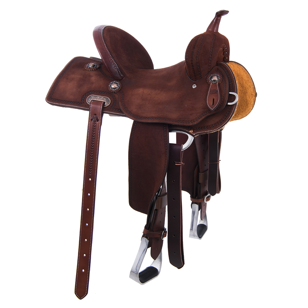 Chestnut RO Wishbone Border Semi Square Barrel Saddle