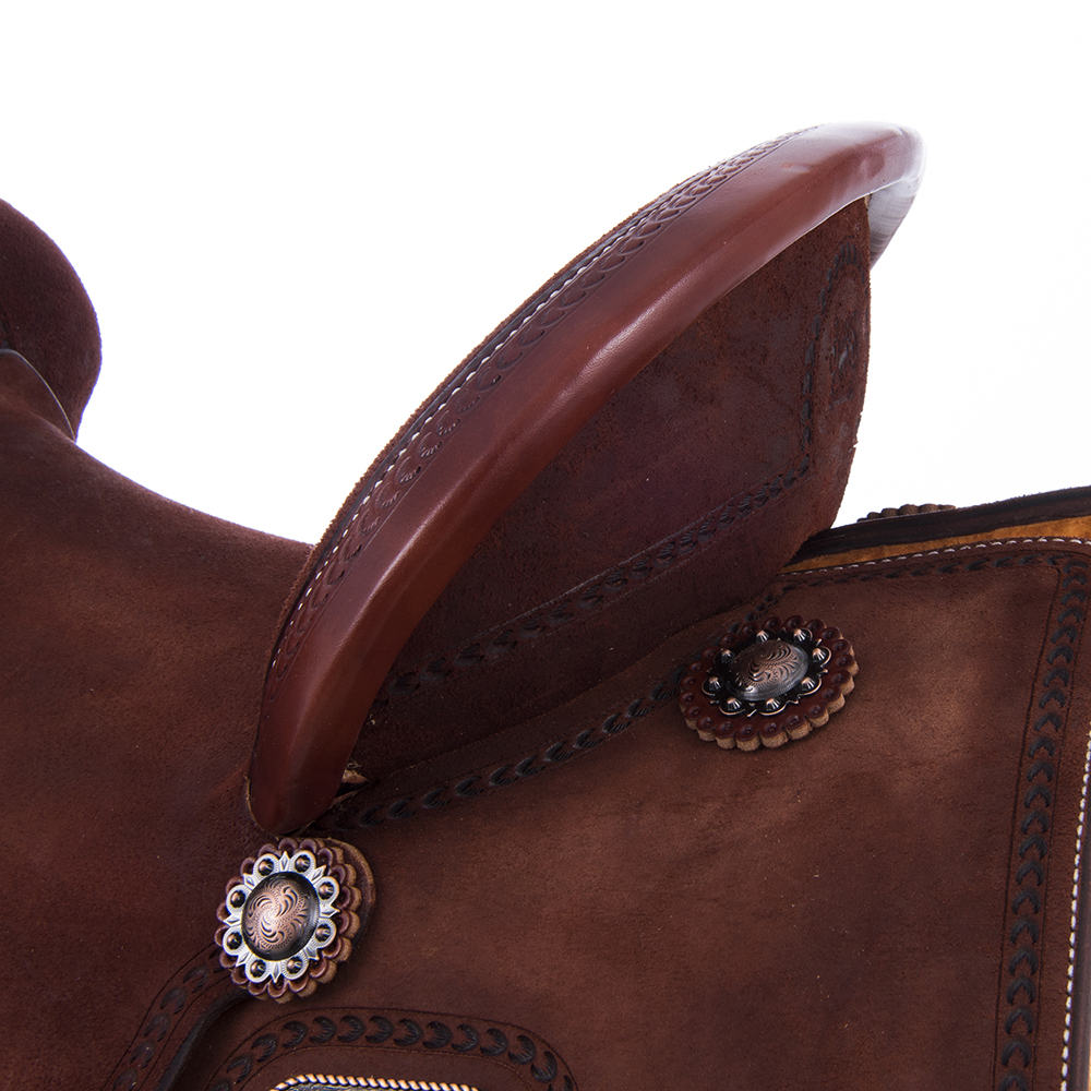 Chestnut RO Wishbone Border Semi Square Barrel Saddle