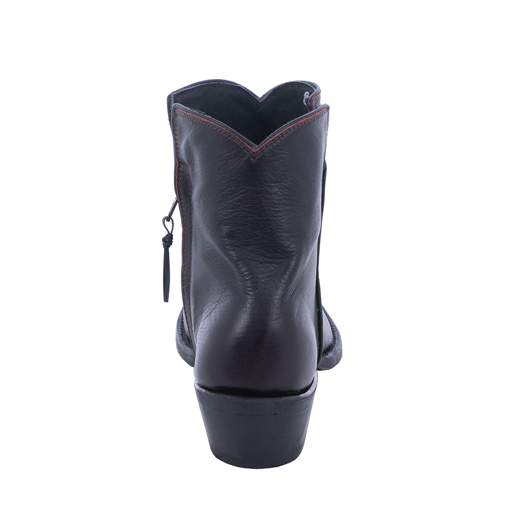 Ladies Black Cherry Goat Short Boots w/ Mini Vibram Sole