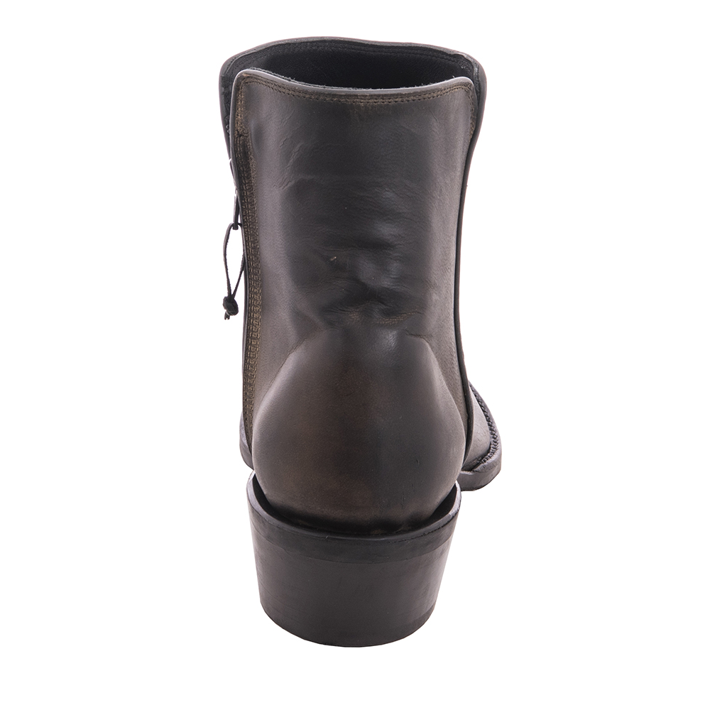 Men's Grey Goat Short Zip Boot with Mini Vibram Sole