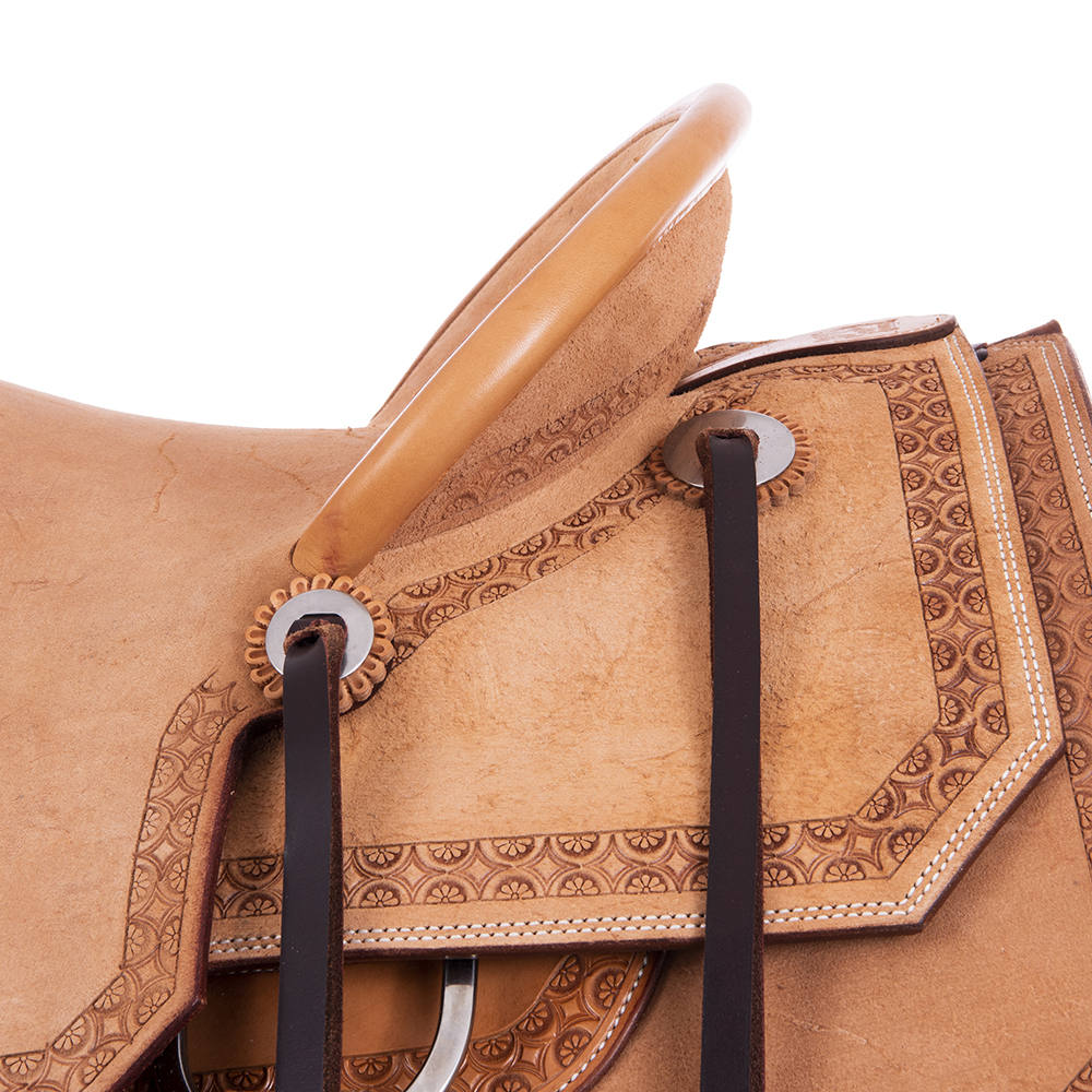 Russet RO Notched Full Deeter Border Team Rope Saddle