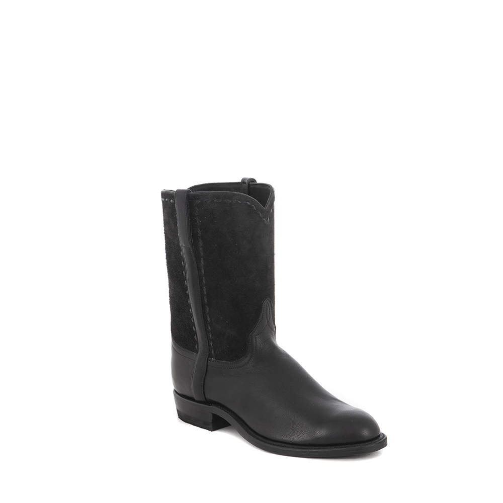 Men's Black Goat Bucksitched Roper Boot