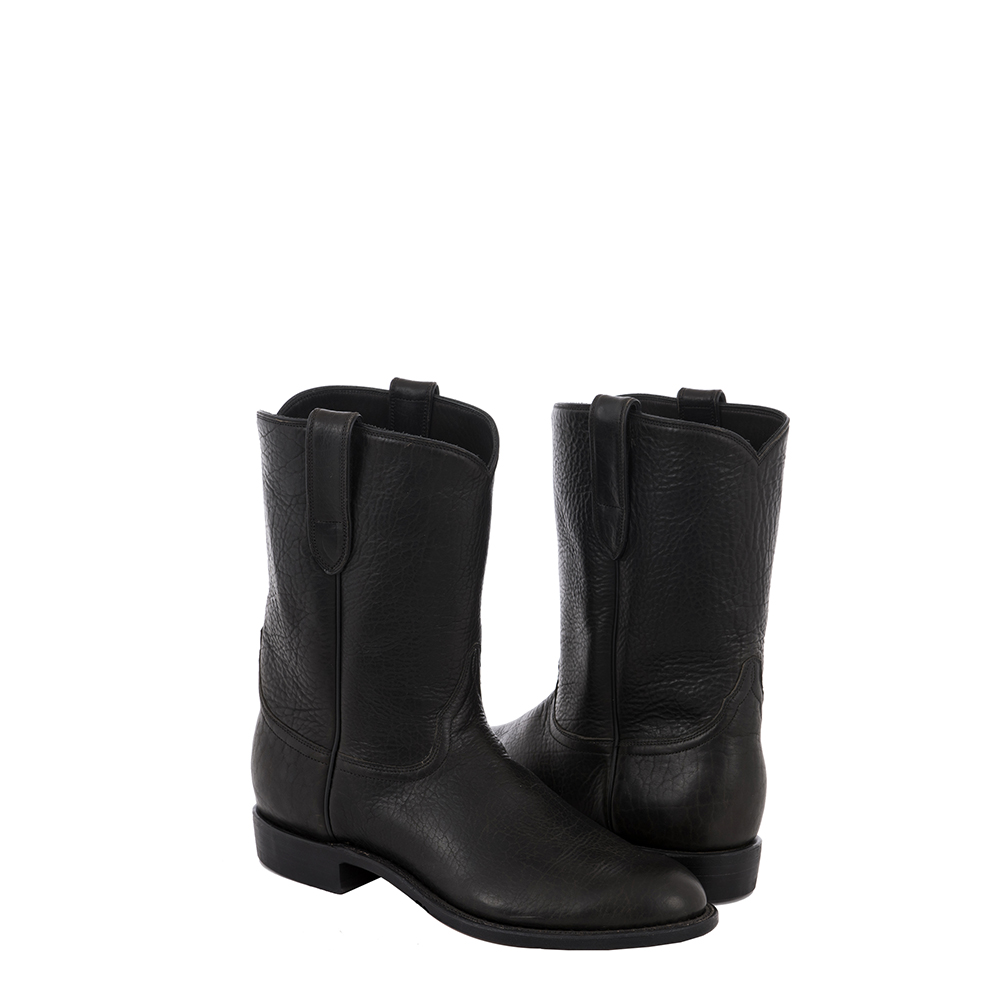 Men's Black Bison Roper Boot