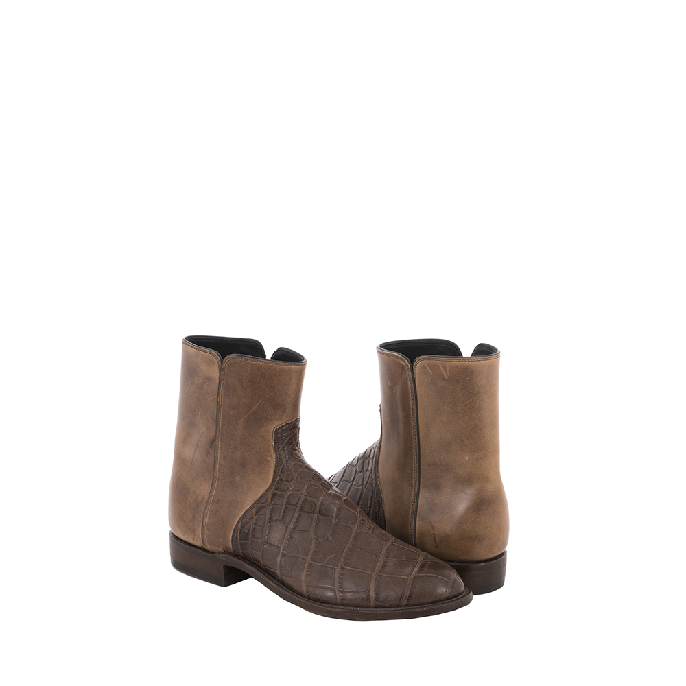 Men's Chocolate Alligator Roper Boot