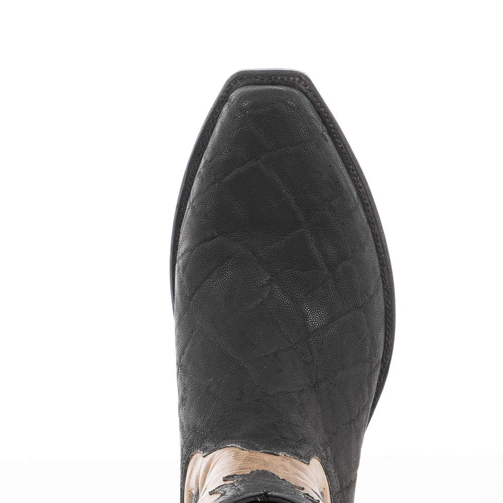 Men's Black Elephant and Horween Cowboy Boot