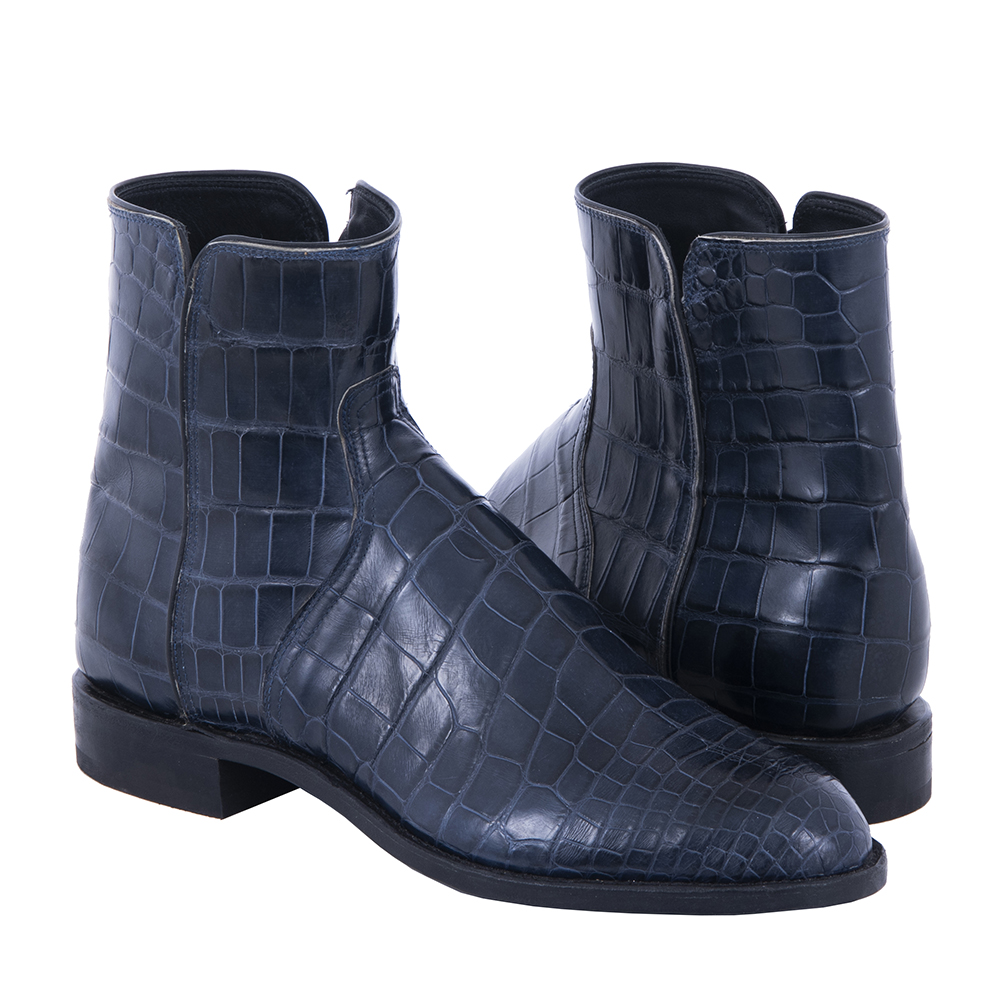 Men's Short Navy Alligator Roper Boot