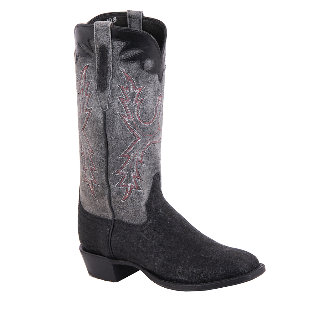 Men's Black Elephant and Grey Break Lamb Cowboy Boot