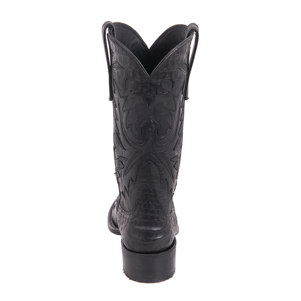Ladies 12" Black Caiman Mad Dog Fern Cowboy Boots