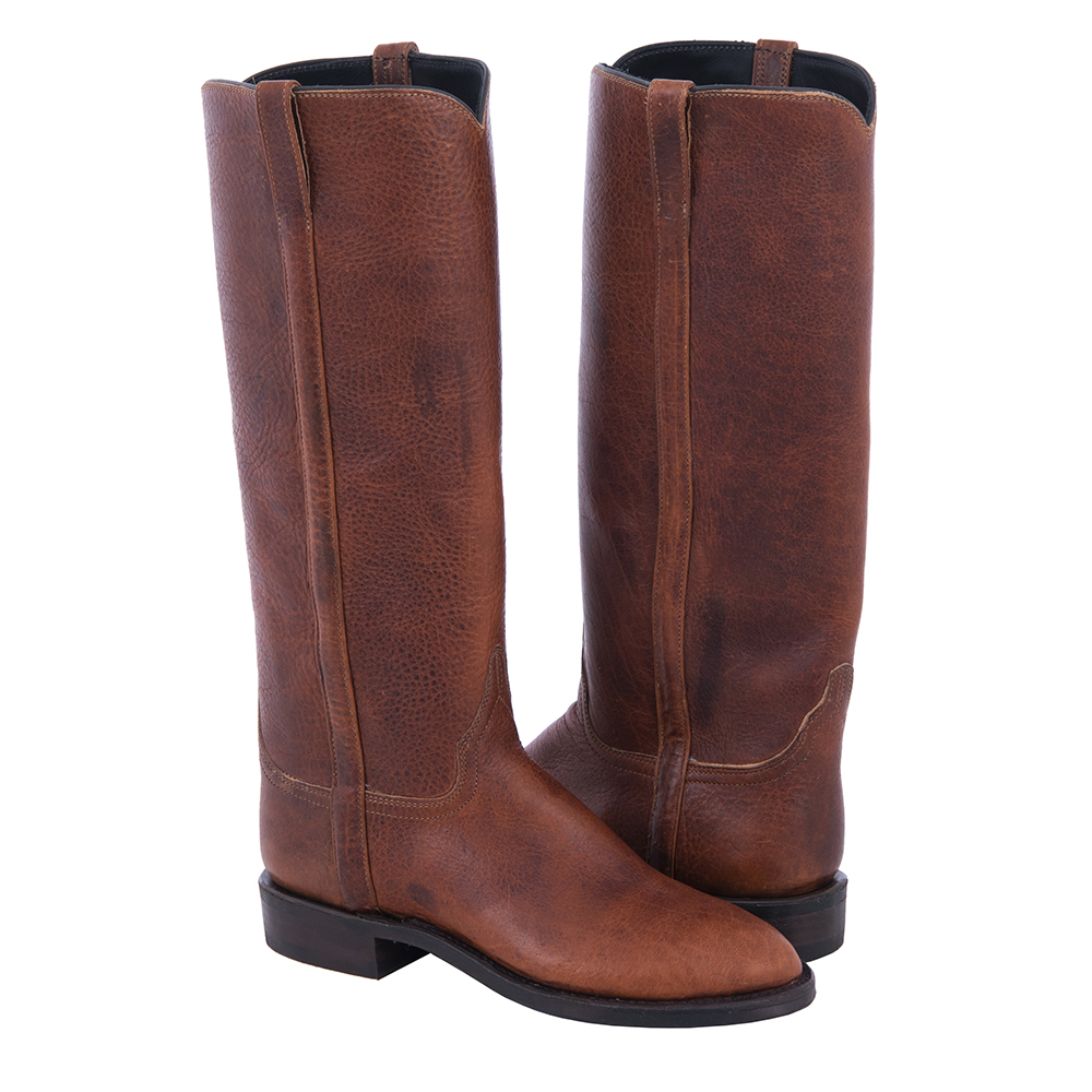 Ladies 15" Whiskey Bison Roper Boots Mini Vibram Sole