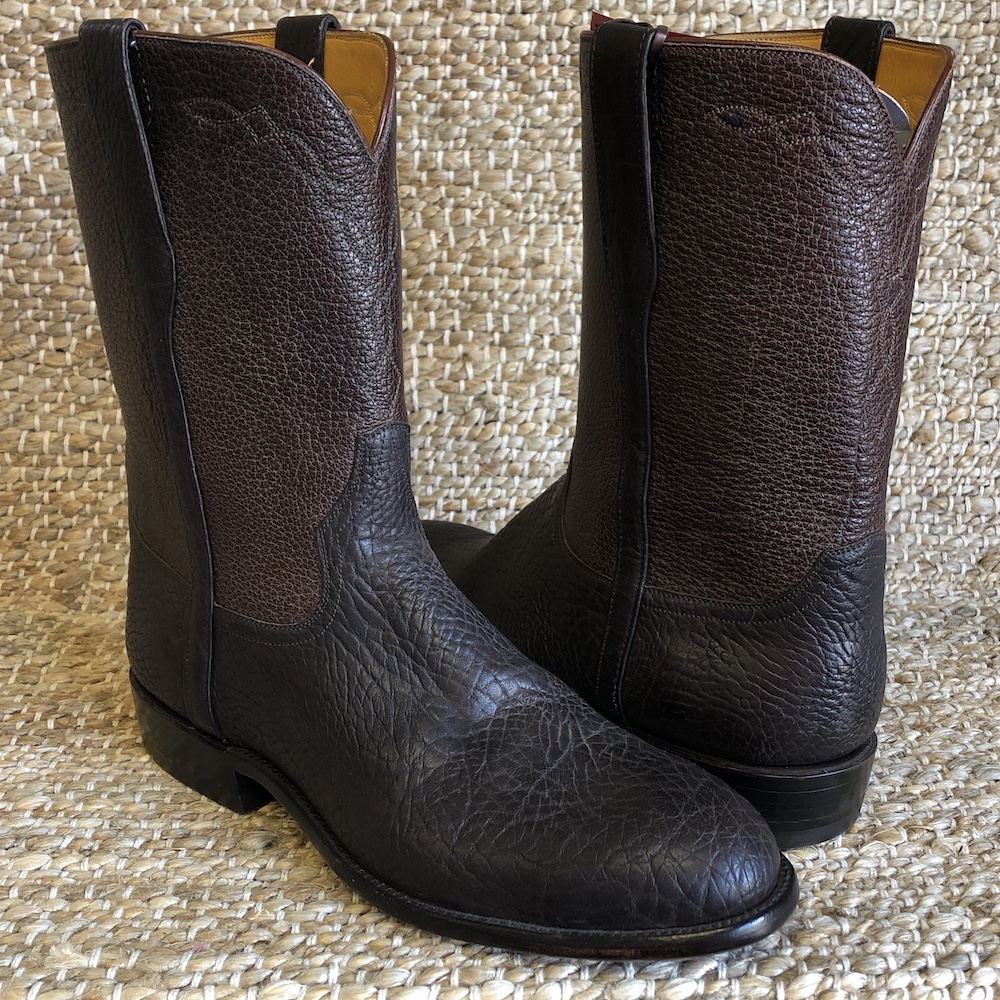 MENS STALLION CHOCLATE BISON ROPER BOOT