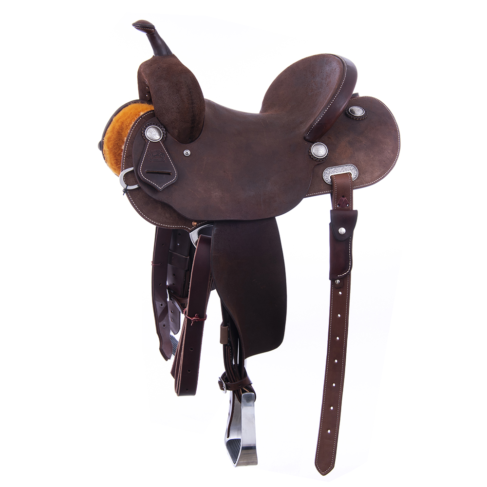 Chocolate Roughout Round Barrel Saddle
