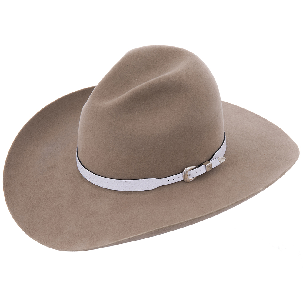 Wide White Python Hatband