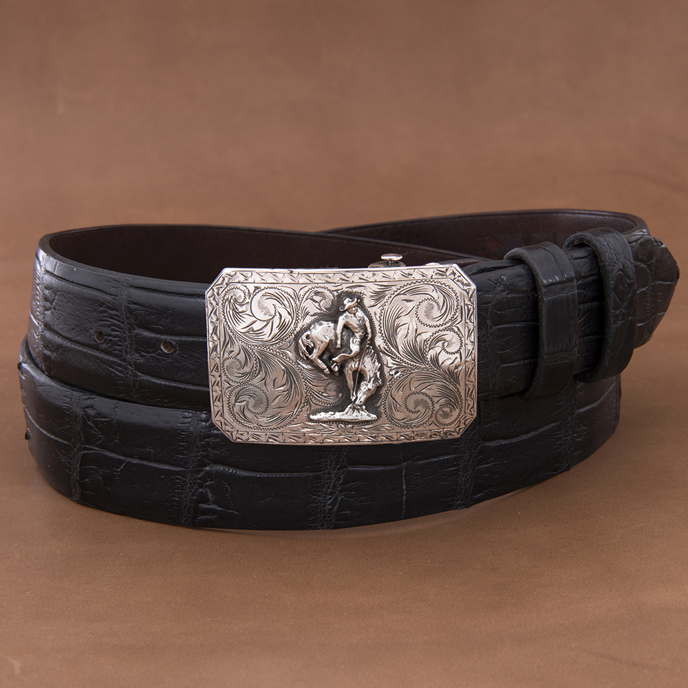 Mesa Bronc Western Buckle with Saw Tooth Border