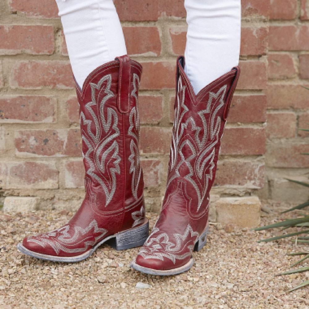 LADIES LANE RED SARATOGA SQUARE BOOT
